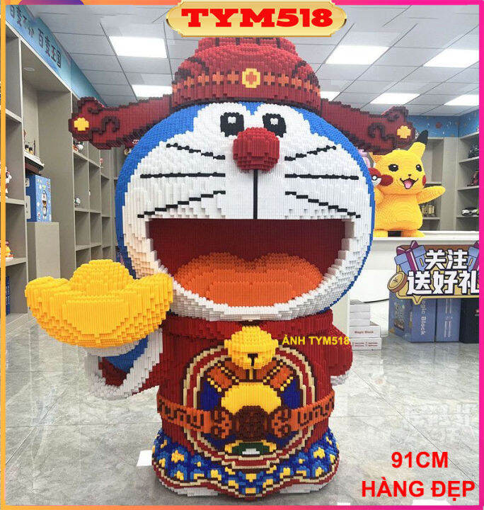 Xếp hình le go lego doremon thần tài cỡ lớn size to 91cm đồ chơi xếp ...