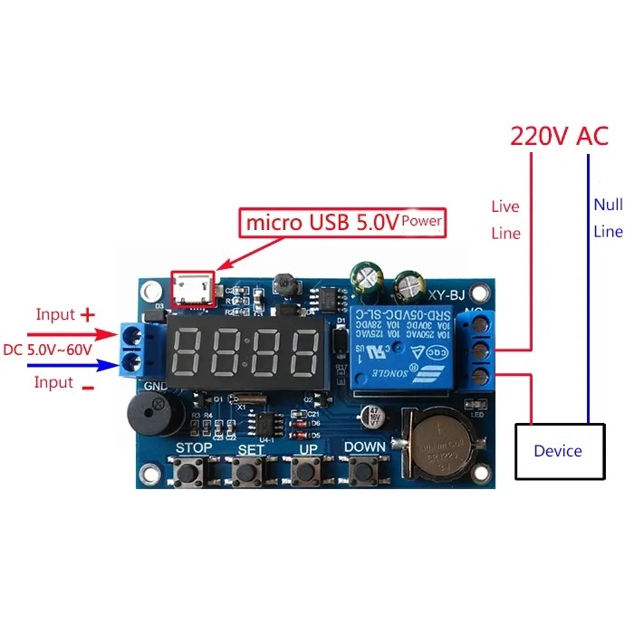 DC 5V LED Digital Real-time Relay Module Clock Control Switch Delay ...