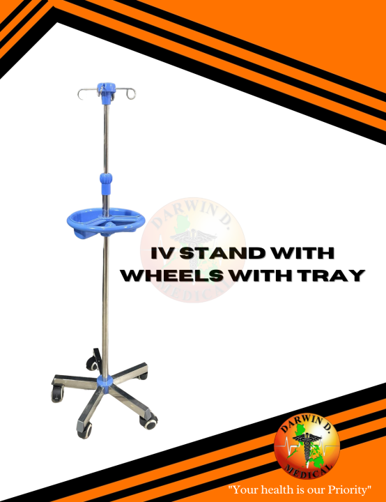 IV POLE WITH WHEELS WITH TRAY | Lazada PH
