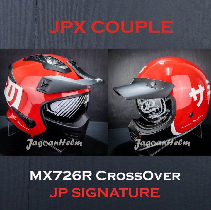 JPX HELM BOGO VERSI COUPLE BABA RED | SIGNATURE - MX 726R | RETRO ...