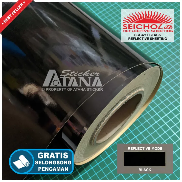 Bahan Stiker Cutting Hitam Skotlet Reflektif Fosfor Black Seicholite ...