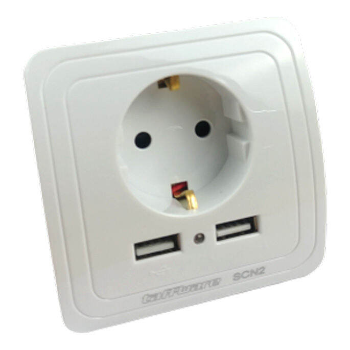 Stop Kontak Dinding EU Plug dengan 2 USB Port | Lazada Indonesia