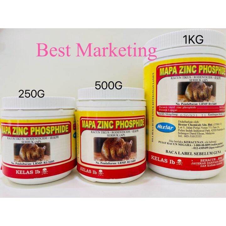 Mapa Zinc Phosphide 80% Racun Tikus Serbuk Hitam | Lazada