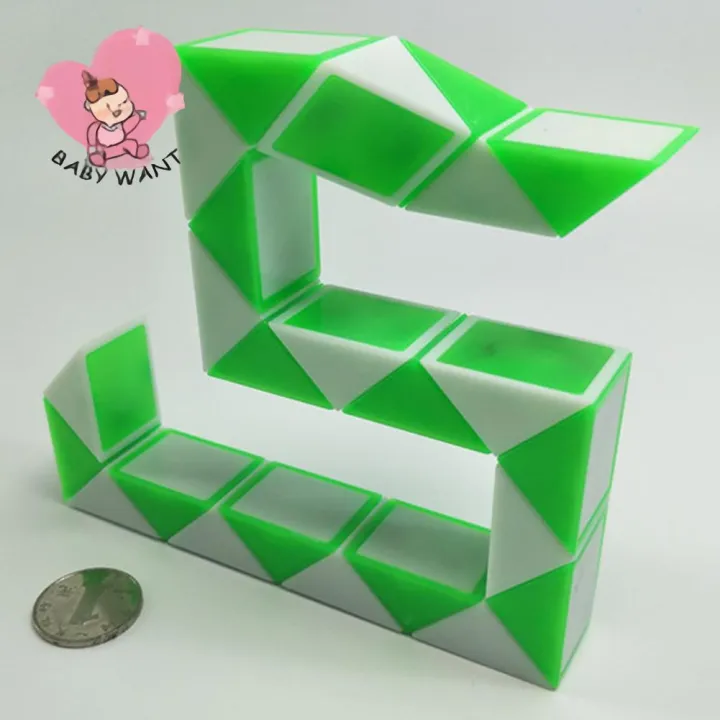 พลาสติก Magic ไม้บรรทัด24 Wedges Magic Snake Cube ลูกบิดปริศนาเด็กของ ...