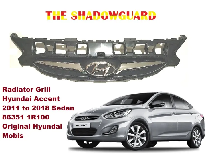 Radiator Grill Hyundai Accent 2011 to 2018 Sedan 86351 1R100 Original ...