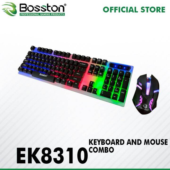 Bosston EK8310 Keyboard and Mouse Combo 104 Keys With led Lights ...