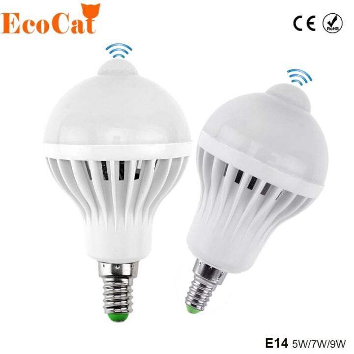 E14 Led Pir หลอดไฟเซ็นเซอร์จับความเคลื่อนไหว5W 7W 9W 110V 220V โคมไฟ ...