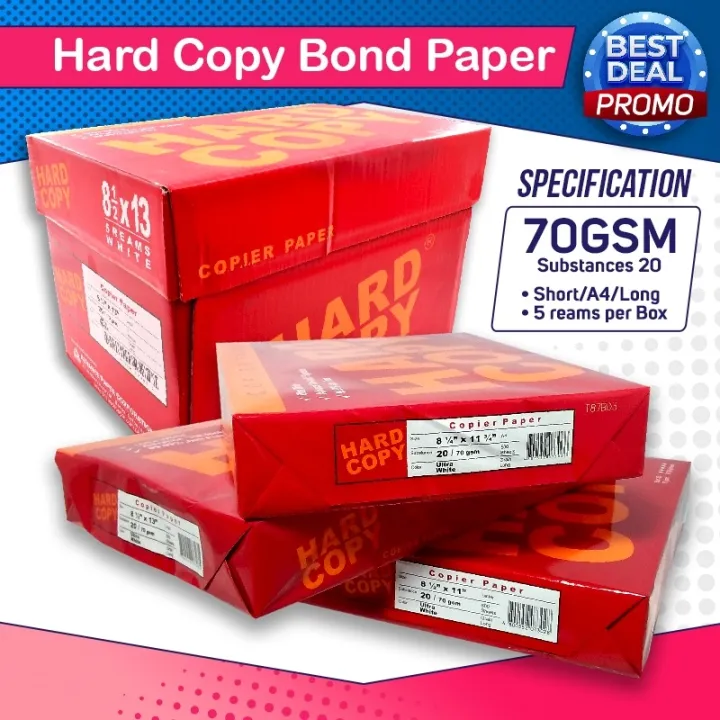 (PROMO PACKAGE) HARD Copy COPY One 70gsm Bond Paper Short-A4-Long Copy ...