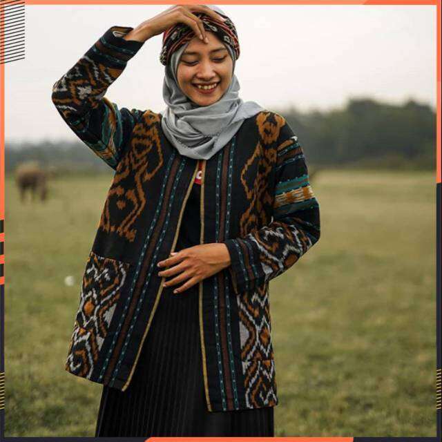 Pakaian Etnik Modern Baju Outher Tenun Bora Kardigan Tenun Outher Tenun ...