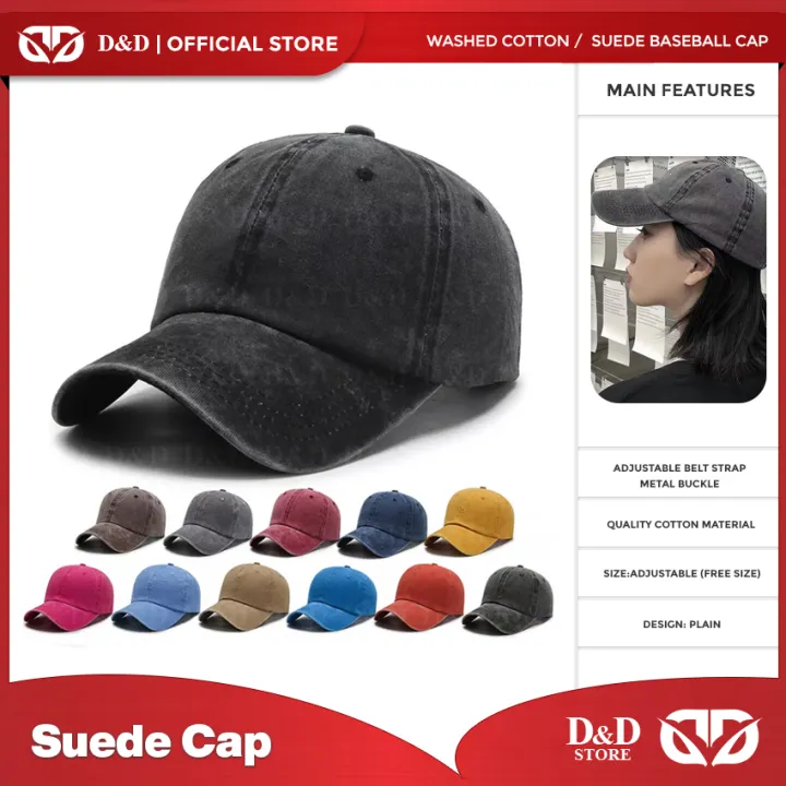 D&D | Washed Cotton Suede Baseball Cap Belt Strap | Lazada PH