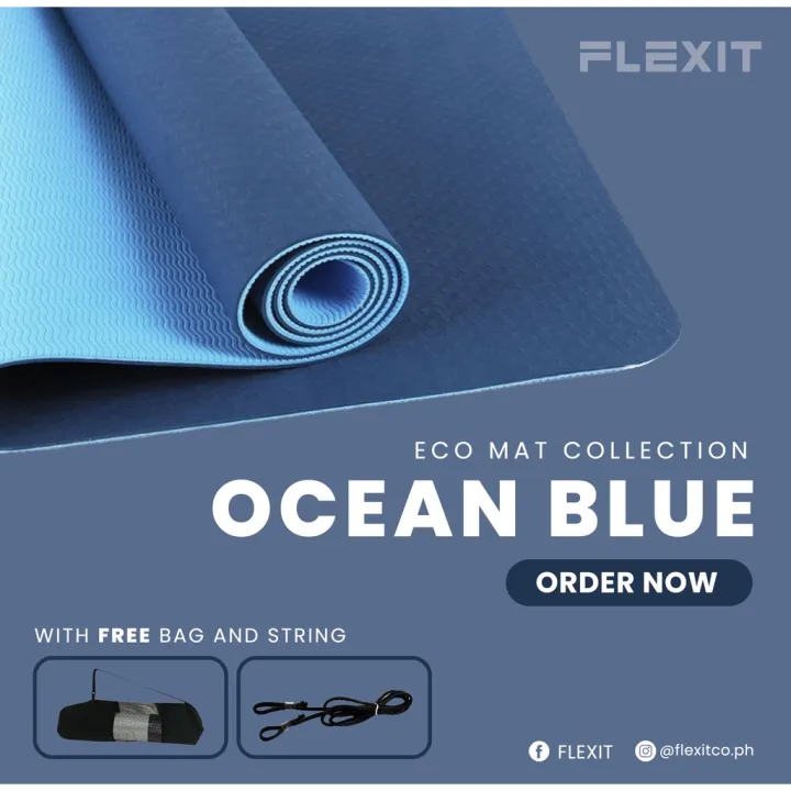 FLEXIT Eco Mat on TPE Slip Double Layer Eco Friendly TPE Yoga Mat w ...