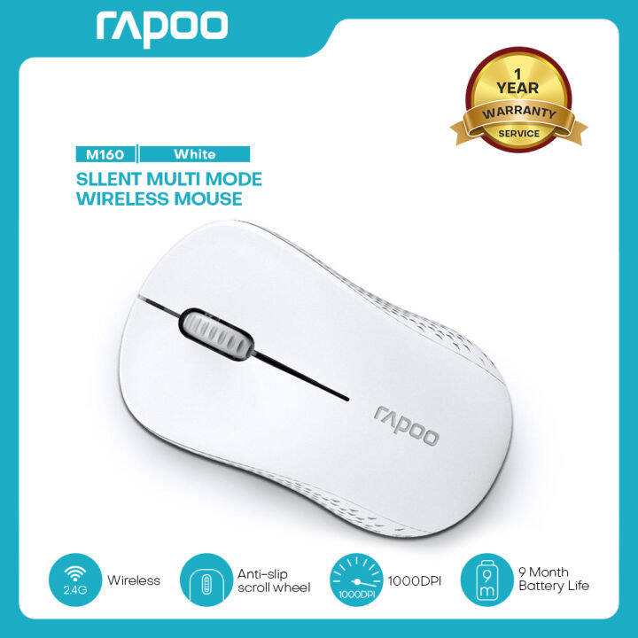 Rapoo M160 SIlent Multi Mode Wireless Mouse Bluetooth 3.0, 4.0 and 2.4G ensures stable wireless ...