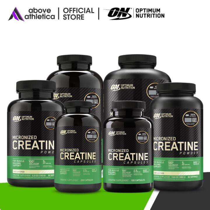 Optimum Nutrition Micronized Creatine Monohydrate - 150G 300G 600G Powder - 100 200 300 Capsules ...