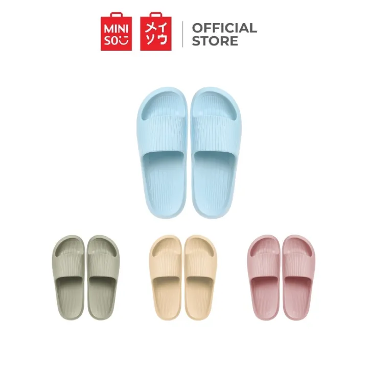 Miniso Women's Striped Soft Sole Bathroom Slippers | Lazada PH