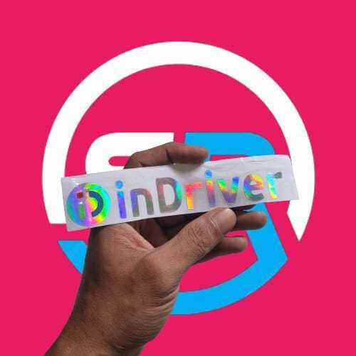 CUTTING STICKER LOGO INDRIVER V2 , stiker variasi helm visor motor ...