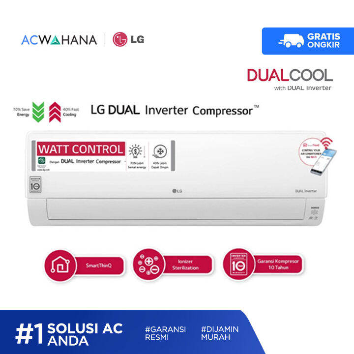 LG AC Split Dinding Dual Cool Inverter Korea Terbaru 2023 Watt Control ...