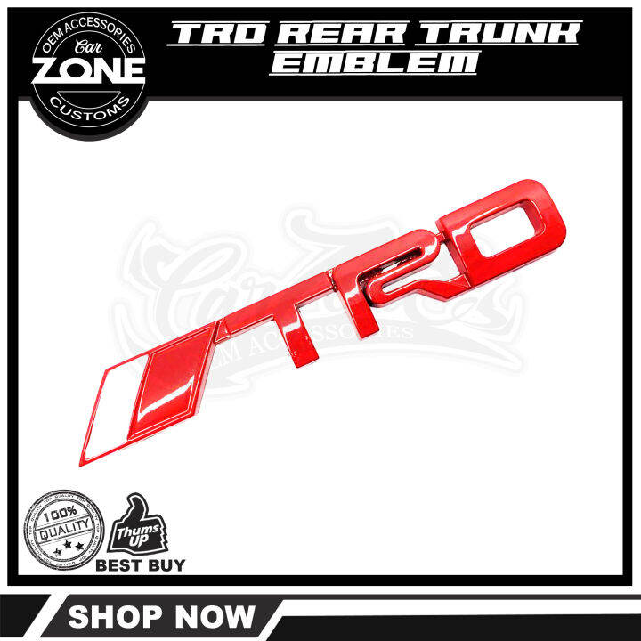 TRD Rear Trunk Emblem (RED) Metal | Lazada PH