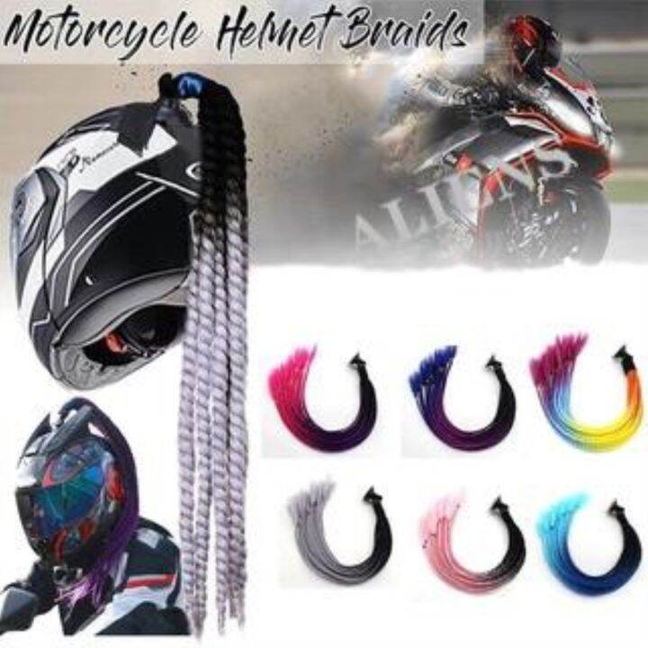 Motorcycle Helmets Braid Gradient Ramp Motor Braids Ponytail Hair ...