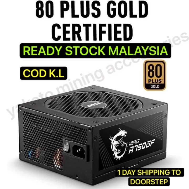 MSI Psu Power Supply Full Modular 750w 850w Gold Rating MSI MPG A750GF ...