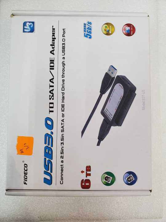 FIDECO S3T-U3 USB 3.0 Male to SATA Male / IDE Hard Drive Male Converter ...