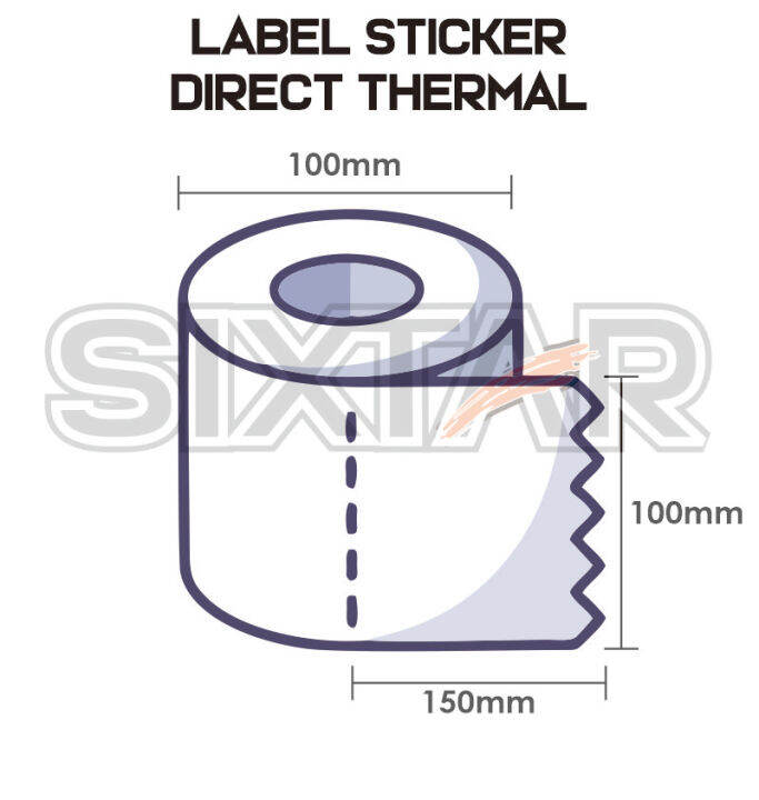 Semicoated Label sticker 100x150x350 1Line Core 1.5 Inch Label barcode ...