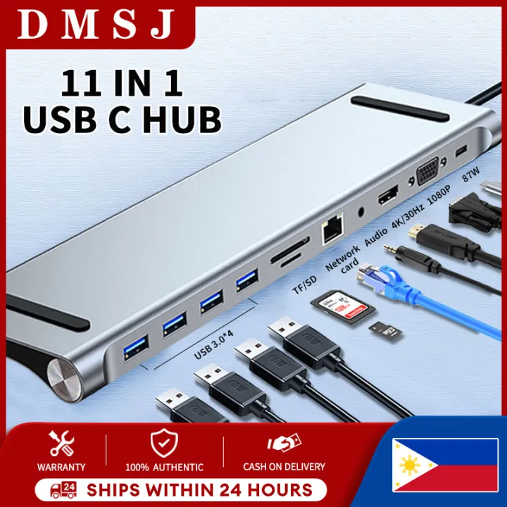 11-in-1 Type-C Hub USB Splitter Compatible HDMI RJ45 USB HUB for Laptop ...