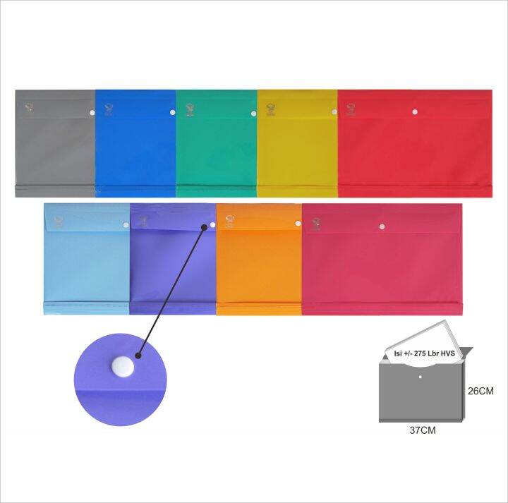 EAGLE FILES Map Plastik Kancing / Data Bag Solid / Document Bag File ...