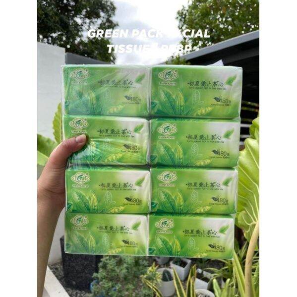 (480 sheets x 8 Packs) 0.75kg Organic green tea Facial Tissue Paper towel 3 ply | Lazada PH