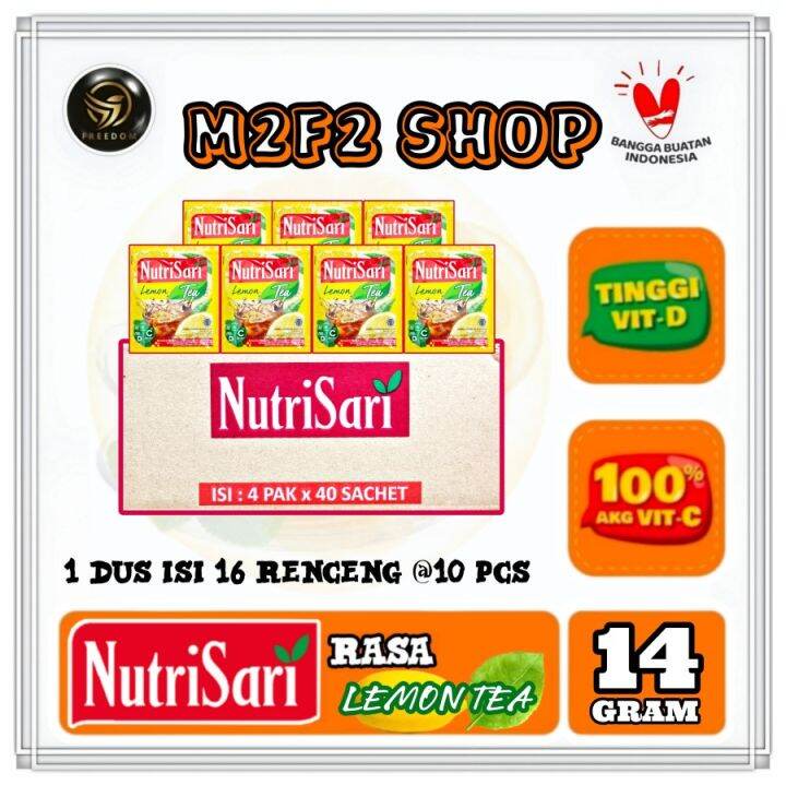 NutriSari Minuman Serbuk Rasa Lemon Tea Sachet - 14 gr (Kemasan Karton ...