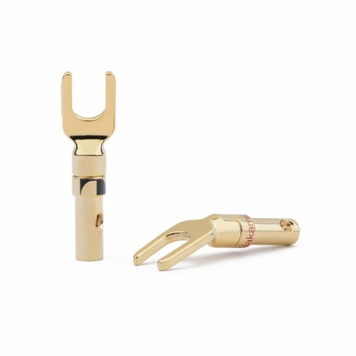 Banana Plug Connector Nakamichi Gold Plated Y Spade Speaker Terminal Plugs and Sockets Audio ...