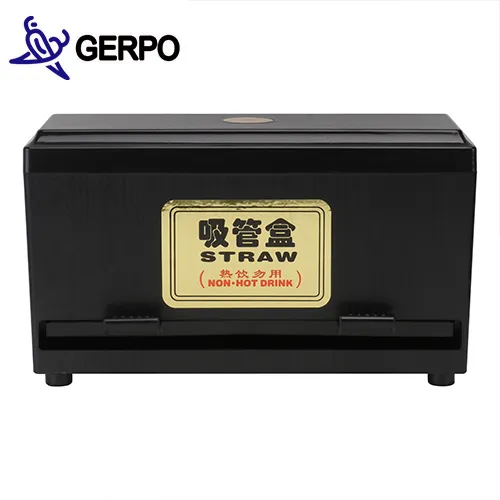 Gerpo 1pc Pressing Type Straw Box Straw Storage Box Restaurant Straw ...
