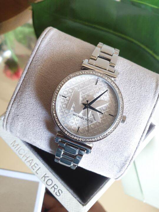 Original Michael Kors Sofie MK4334 White face Three-Hand Silver With 1 ...