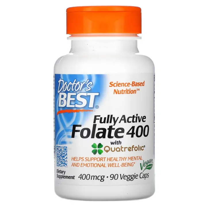Fully Active Folate 400 with Quatrefolic, 400 mcg, 90 Veggie Caps ...