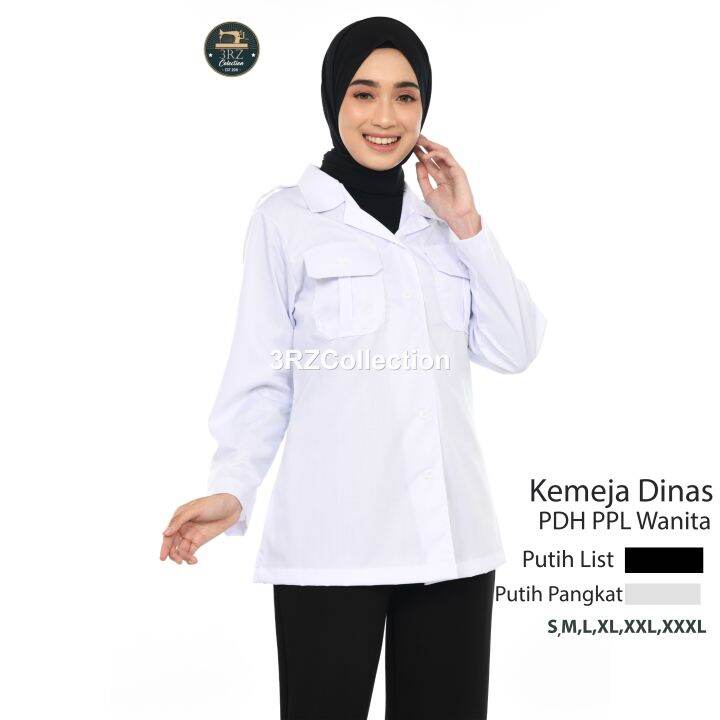 Kemeja Putih Pns Wanita Baju Dinas Putih kerja wanita Baju Pdh Putih ...