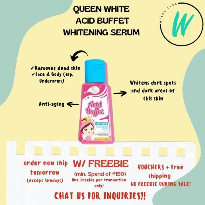 Whitening Serum Acid Buffet Serum w/ AHA+BHA by Queen White | Lazada PH