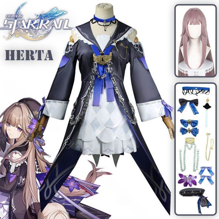Honkai Star Rail Herta Game Cosplay Costume Wig Herta Space Station ...