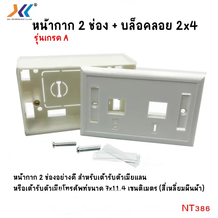 ชุด หน้ากาก 2 ช่อง + บล็อคลอย 2x4 กล่องลอย 2x4 รุ่นเกรด A Face Plate ...