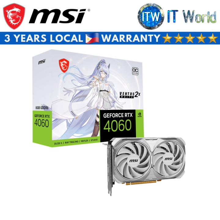 Itw | MSI Geforce RTX 4060 Ventus 2X White 8GB GDDR6 OC VTS Graphic ...