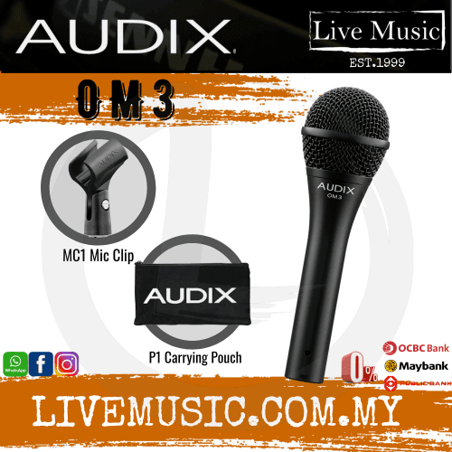 Audix OM3 Hypercardioid Dynamic Vocal Microphone ( OM-3 / OM 3 ) | Lazada