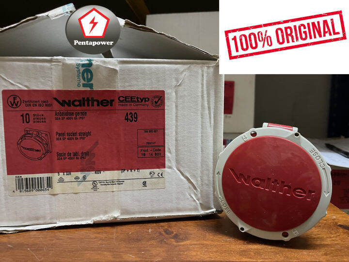 WALTHER 439 PANEL SOCKET STRAIGHT 32A 3P+N+E IP67 | Lazada