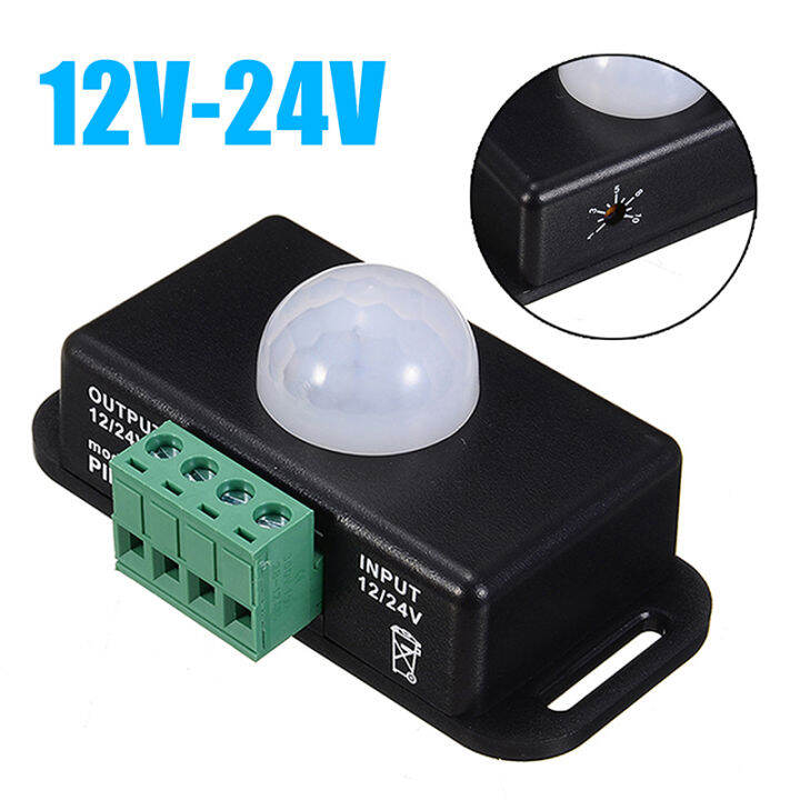 Stiup 1pc DC 12V-24V 8A Automatic Infrared PIR Motion Sensor Detector ...