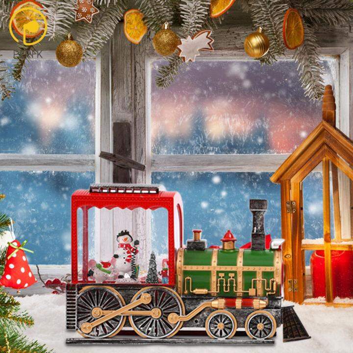 Perfk Musical Lighted Christmas Train Snow Globe Music Box for Desk ...