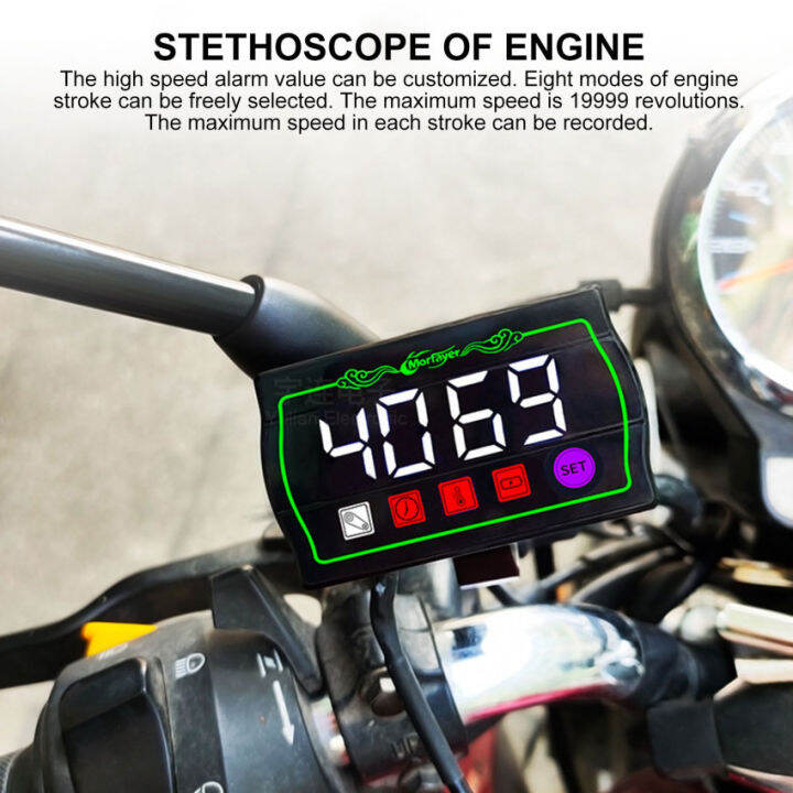 5 In 1 Universal Motorcycle Digital Speedometer Hour Counter Waterproof ...