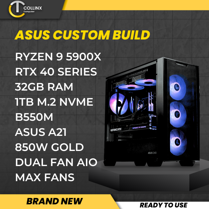 [ ASUS PC BUILD G ] AMD RYZEN 9 5900X CPU Desktop Package with RTX GPU ...