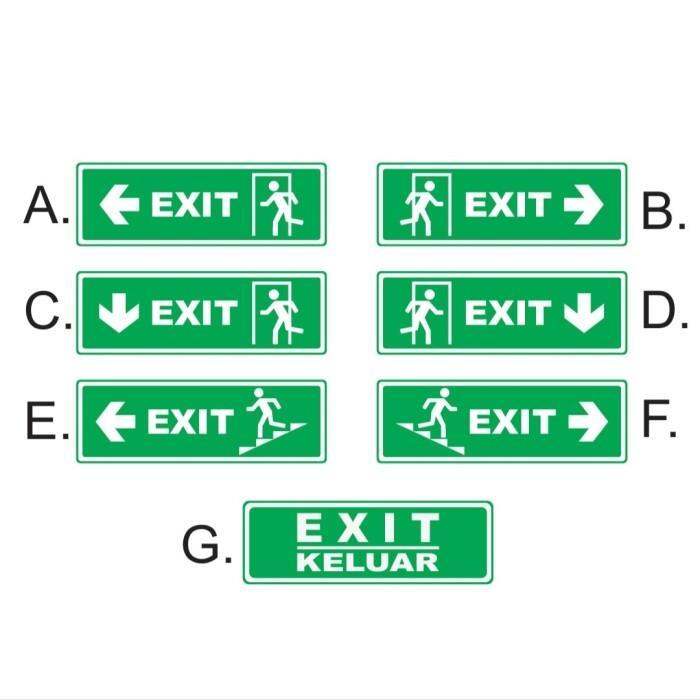 RAMBU EXIT PANAH KANAN, KIRI, ATAS, BAWAH. PLAT ACRYLIC 2MM. CUSTOM ...
