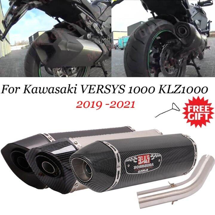 ลื่นสำหรับ Kawasaki Versys 1000 SE KLZ1000 2019 2020 2021ท่อไอเสียรถจักรยานยนต์ Yoshimura R77 ...