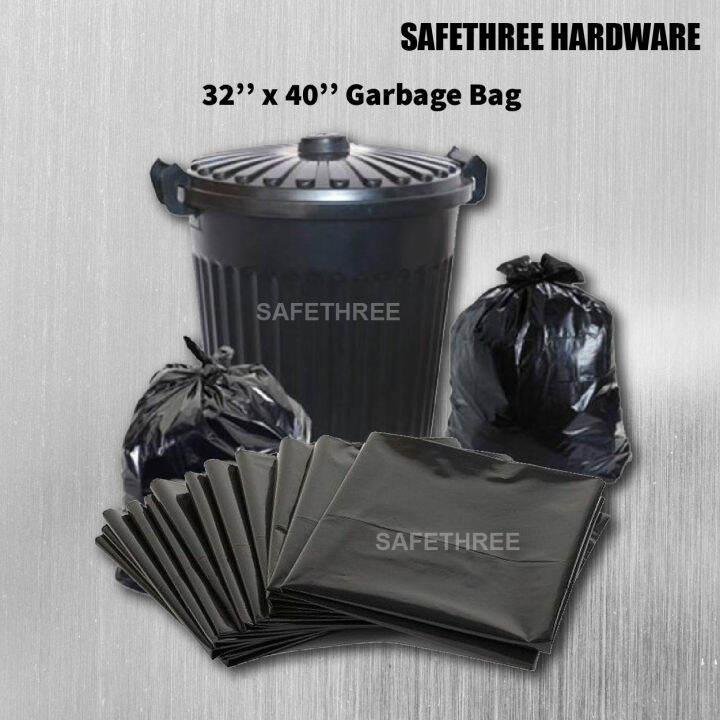 32'' x 40'' HDPE Heavy Duty Black Garbage Bag Thick & Big / Plastik ...