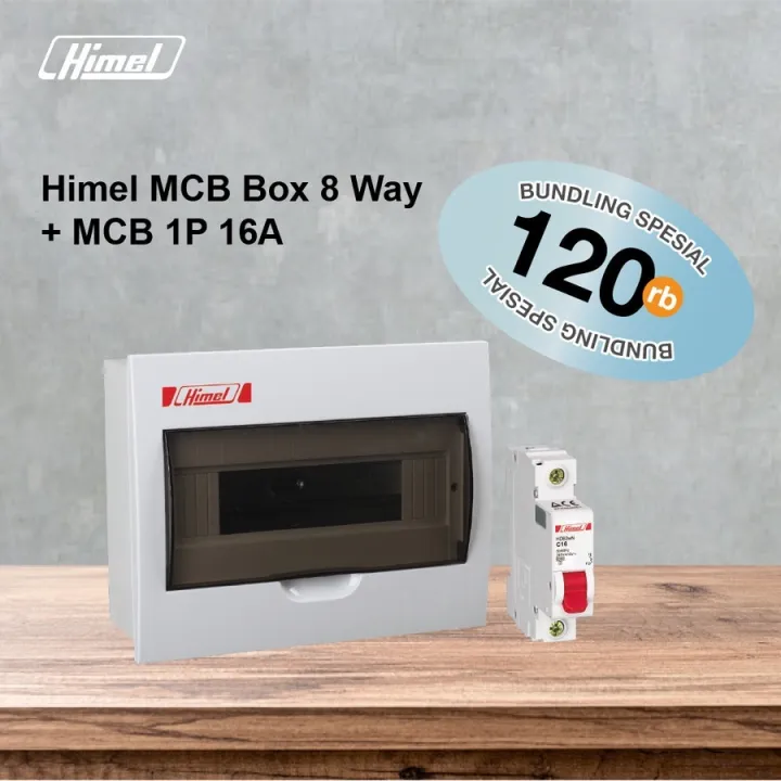 BUNDLE HIMEL MCB BOX INBOW 8WAYS + MCB 1P 16A | Lazada Indonesia