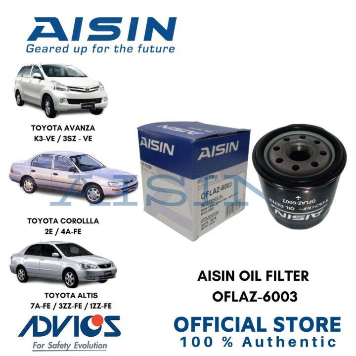 AISIN Oil Filter for Toyota AVANZA, Toyota COROLLA Toyota ALTIS (OFLAZ ...