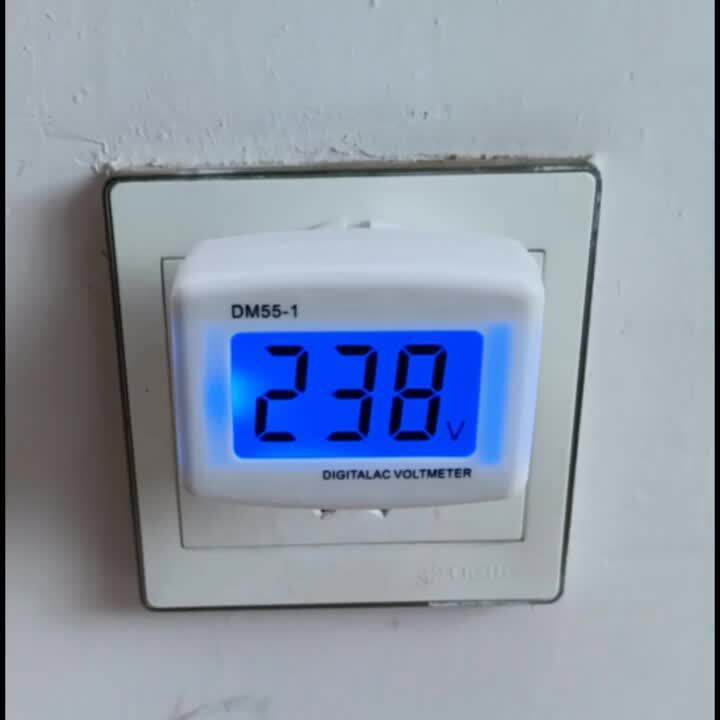 DM55-1 AU US EU Plug in Digital Meter Voltmeter Tester LCD Display Volt ...